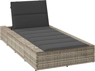vidaXL Vidaxl - Transat avec coussin flottant gris clair r&eacute;sine tress&eacute;e