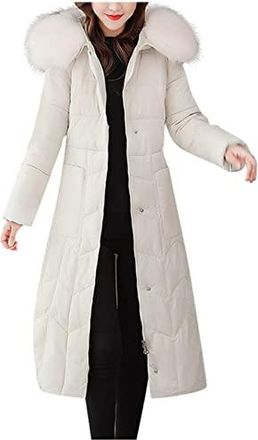 Generic Vestes pour femmes 2026 Mode Femmes V&ecirc;tements dext&eacute;rieur &agrave; capuche Long Rembourr&eacute; Manteaux Poche, blanc, L