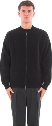 Daniele Fiesoli Homme, Pulls, Noir, Taille: M Blouson Bomber Zipp&eacute; en M&eacute;rinos Cachemire
