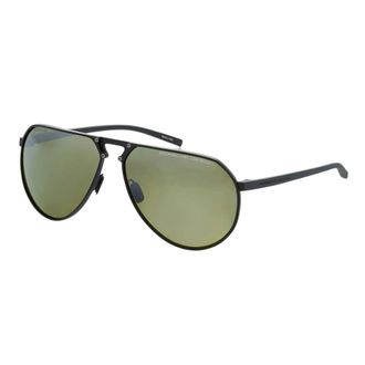 Porsche Design unisex, Accessoires, Noir, Taille: 64 MM Lunettes de Soleil Noires avec Verres Verts