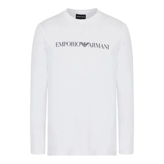 Emporio Armani Homme, Tops, Blanc, Taille: S Haut Essentiel &agrave; Manches Longues