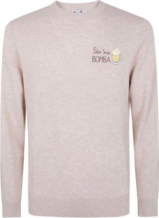 MC2 Saint Barth Homme, Pulls, Beige, Taille: XL Maille Ras du Cou