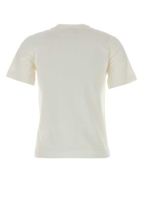 Burberry Womens White Cotton T-Shirt Chalk T-shirts And Polos