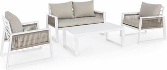 BIZZOTTO Gartenlounge Set Captiva aus Aluminium mit Kunststoffseilen f&uuml;r den Au&szlig;enbereich -Weiss