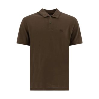 C.P. Company Gr&uuml;nes Logo Polo Shirt Stretch Piquet - - Tops - Herren - Gr&uuml;n - S