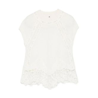 Ermanno Scervino Cashmere-Spitzen-Top - - Tops - Damen - Wei&szlig; - 2XS