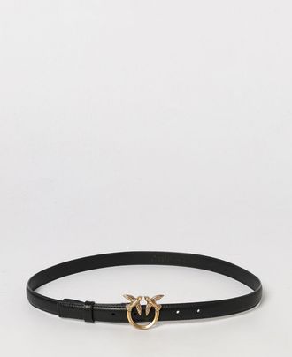 Pinko Ceinture Love Birds en cuir de veau avec boucle monogramme en m&eacute;tal