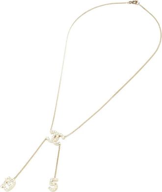 Chanel collier à pendentif logo CC (2011) - Or