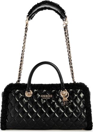 Guess Damen Cristi Shoulder Satchel Umh&auml;ngetasche, Schwarz