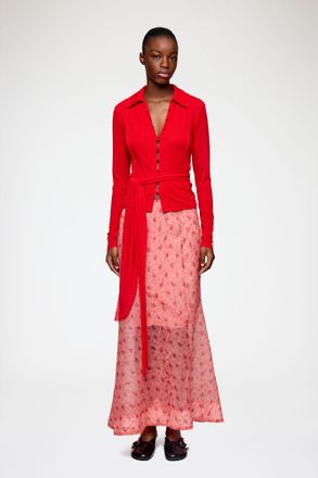 Ganni Jupe en organza &agrave; imprim&eacute; Shibori - Taille 42 Lantana - Pour Femme