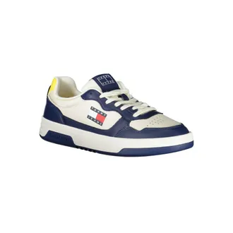 Tommy Hilfiger Colour-Block Leather and Polyurethane Sneaker - Blue