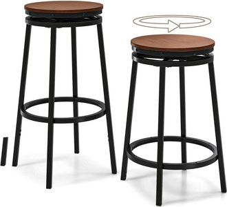 Costway Costway - Tabourets de Bar Pivotants, Tabouret Cuisine Réglables en Hauteur 74/61 cm, Cadre en Métal, Chaises de Bar pour Îlot de Cuisine, Salle à