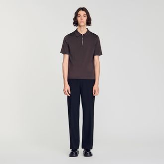 Sandro Polo zipp&eacute; en maille