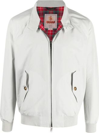 Baracuta Homme, Vestes, Gris, Taille: 2XS Manteau &agrave; Col Bande en M&eacute;lange de Coton