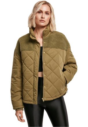 Urban Classics Damen Jacke Ladies Oversized Diamond Quilt Puffer Jacket tiniolive S