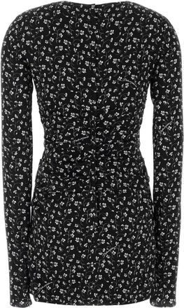 Dolce & Gabbana Floral-Print Stretch Silk Mini Dress - Black