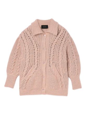 Simone Rocha cardigan à détails côtelés - Rose