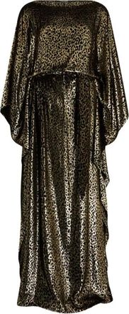 Roberto Cavalli Femme, Robes, Noir, Taille: 34 FR Robe Kimono Brillante en Soie &agrave; Imprim&eacute; Animal