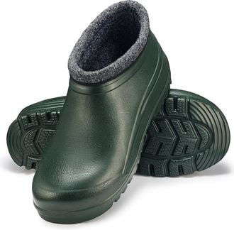 Estro & Luminara Gummistiefel Gefüttert Herren Clogs - Regenstiefel Herren Winter Warm Gefütterte Gummistiefel Männer K042 (45 EU, Dunkelgrün)
