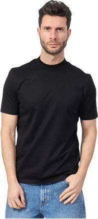 HUGO BOSS Homme, Tops, Noir, Taille: 5XL T-shirt noir slim fit avec col haut