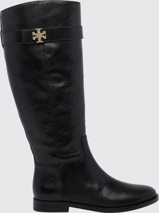 Tory Burch Kniehohe Westernstiefel aus Kalbsleder mit Double T-Logo