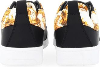 Versace Jeans Couture Weave Logo Leather Sneakers - Black
