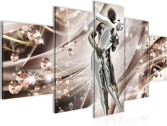 Runa Art Bilder Abstrakt Liebe 200 x 100 cm 5 Teilig XXL Wanddekoration Design Beige Grau 029851a