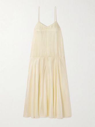 St.Agni Maxikleid Aus Seiden-twill - Wollwei&szlig;