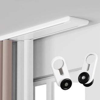 Generic 2-l&auml;ufig Gardinenstange auf Ma&szlig; Vorhangschienen deckenmontage Raumteiler Leise Fl&auml;chenvorhang Schiene Aluminiumlegierung Vorhangschiene f&uuml;r Familie Ho