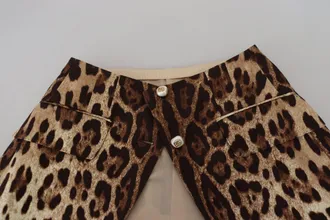 Dolce & Gabbana Leopard Print Wool Skirt - Brown