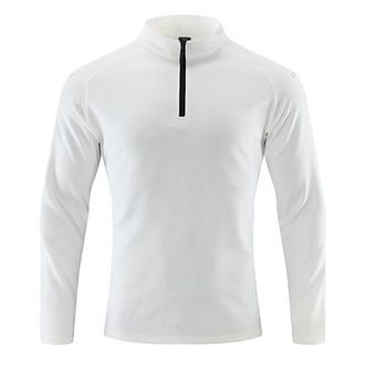 Generic Haut de sport pour homme avec fermeture &eacute;clair 1/4 - Col montant - L&eacute;ger et respirant - Confortable - Haut de sport en plein air 2026, blanc, 3XL