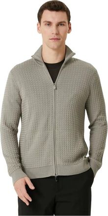 Emporio Armani Homme, Sweatshirts et sweats &agrave; capuche, Gris, Taille: 2XL Veste Tricot&eacute;e Graphique &agrave; Double Sens