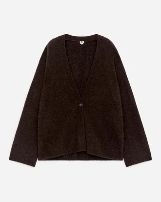 Arket Strickjacke Aus Einer Alpaka-Wollmischung -Braun