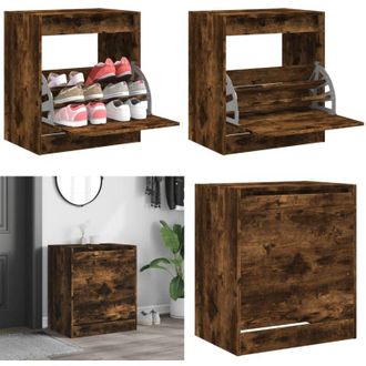 vidaXL Vidaxl - Schuhschrank R&auml;uchereiche 60x42x69 cm Holzwerkstoff - Schuhschrank - Schrank F&uuml;r Schuhe - Schuhregal - Garderobe - Holzwerkstoffm&ouml;bel - Home