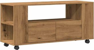 vidaXL Meuble tv avec roulettes ch&ecirc;ne artisanal bois ding&eacute;nierie Vidaxl
