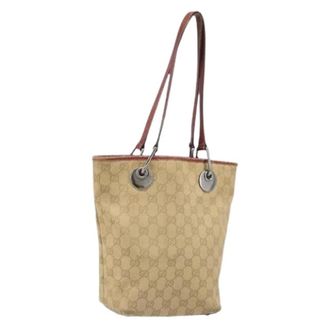 Gucci Sac seau en toile Pre-owned - Femme - Pre-owned - Beige - Taille: ONE Size