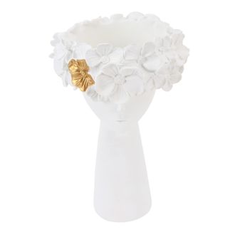 Cabilock Kreative Resin Vase Nordic Stil Künstlerische Tischdeko Weiß Modernes Praktisches Wohnraum Ornament Für Wohnzimmer Büro Dekor Geschenkidee