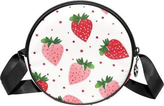 Generic Petit sac &agrave; bandouli&egrave;re circulaire pour femme, petit sac &agrave; bandouli&egrave;re avec fermeture &eacute;clair, bretelles r&eacute;glables, sac &agrave; main rond d&eacute;contract&eacute; pour fe
