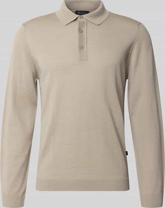 Maerz Regular Fit Strickpullover aus reiner Schurwolle mit Polokragen