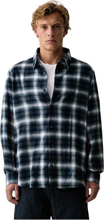 A|X Armani Exchange Baumwoll Hemd Kariert - - Shirts - Herren - Blau - S