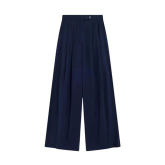 Semicouture Femme, Pantalons, Bleu, Taille: 38 FR Cotton Poplin Pantalons