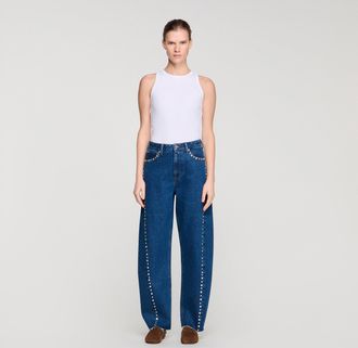 Sandro Jean barrel &agrave; strass