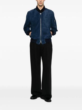 Tom Ford Suede Bomber Jacket - Blue