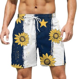 Generic Short de plage pour homme - Pour le 4 juillet - Jour de lind&eacute;pendance - Pantalon de plage d&eacute;contract&eacute; et tendance - Pantalon de vacances doux, blanc, 