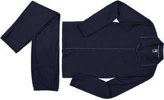 CALIDA Herren Pyjama blau Jersey-Baumwolle unifarben
