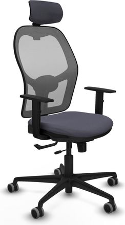 Piqueras y Crespo Ergonomischer Stuhl mit 1D-Armen, h&ouml;henverstellbare Lendenwirbelst&uuml;tze und h&ouml;henverstellbares Kopfteil, Neigung und Neigung, ausgestattet mit Syncro/T