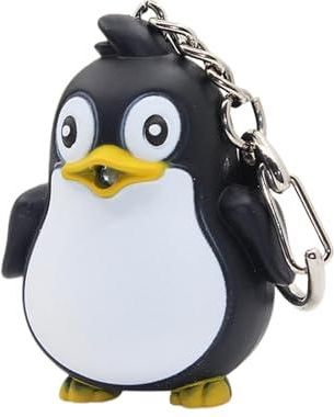 Generico 2 Pi&egrave;ces Porte-cl&eacute;s Pingouin LED - Lumi&egrave;re LED Pingouin Avec Porte-cl&eacute;s Sonore, Porte-cl&eacute;s Sonore Lumineux Animal Avec Boucle De Suspension, Pendentif