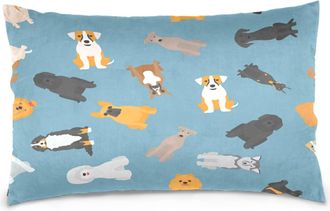 Generic Kissenbezüge Bunte Hunde Tier Blau Rechteckigen Kissenbezug Wohnkultur Drucken Umarmung Kissenbezüge 40x60 cm, Für Garten, Schlafzimmer