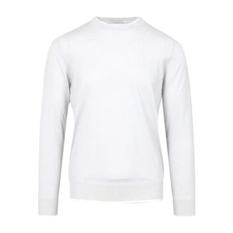 Paolo Pecora Hellgrauer Wollpullover- Rundhalsausschnitt- Lange &Auml;rmel - - Sweatshirts & Hoodies - Herren - Grau - L