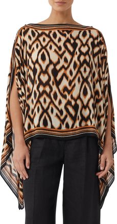 Comma Chiffon-Poncho mit All-over-Print